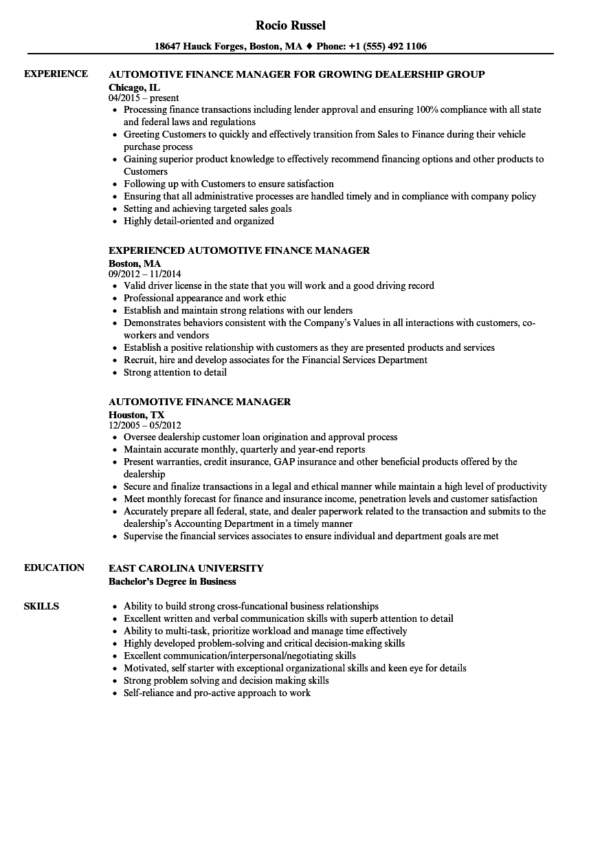 Finance Manager Resume Samples Masaka luxiarweddingphoto