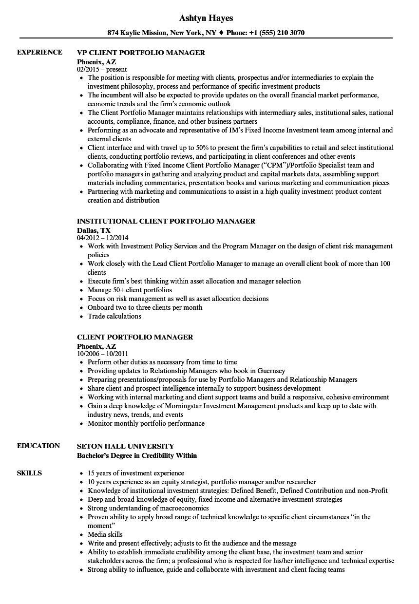 Portfolio Manager Job Description Cloudshareinfo Portfolio Manager Job Description Cloudshareinfo