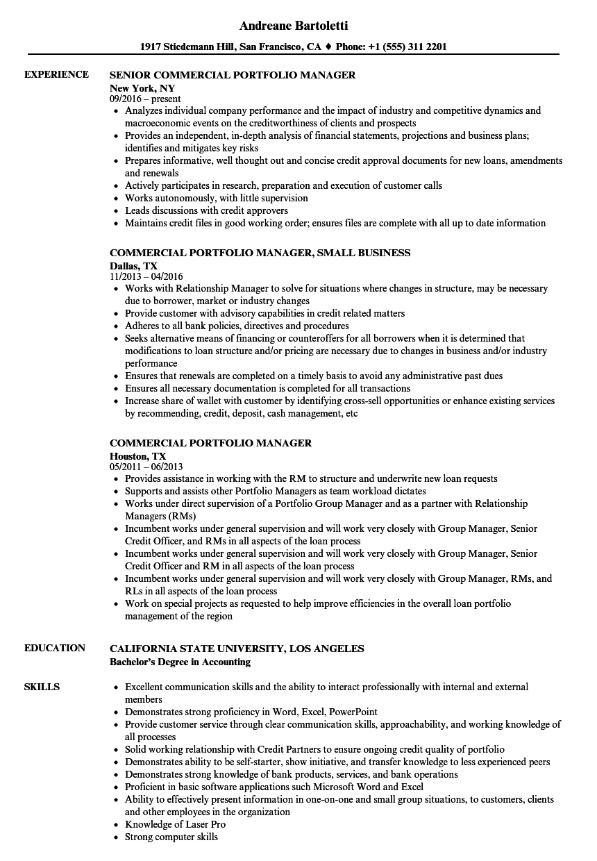 Portfolio Manager Job Description Cloudshareinfo