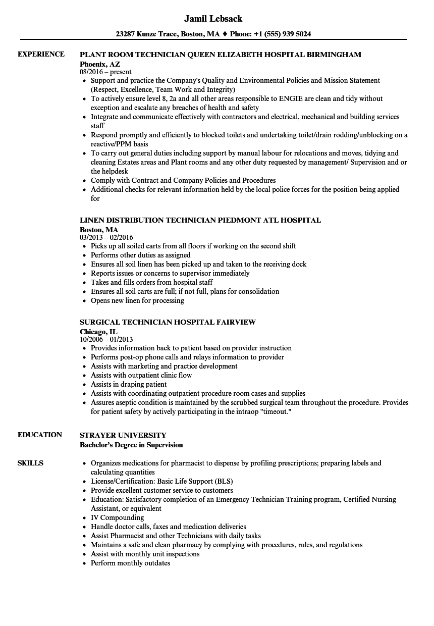Resume For Hospital Job