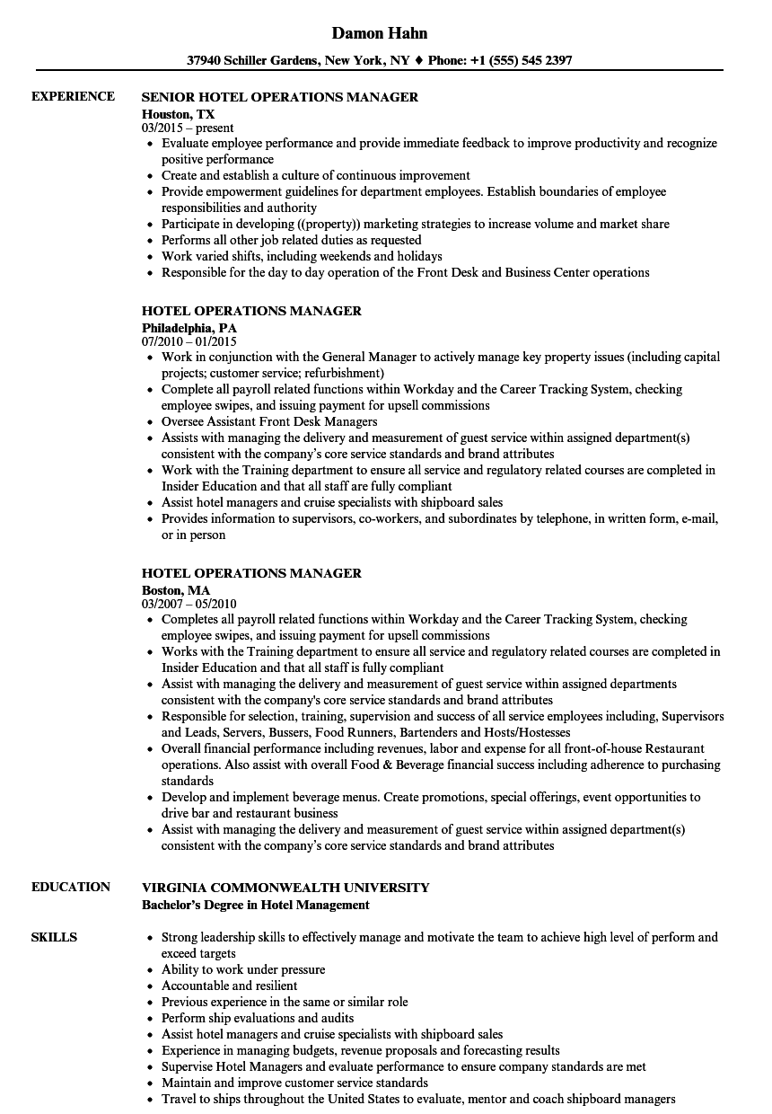 50 Operations Manager Resume Sample Pictures Rnx Business