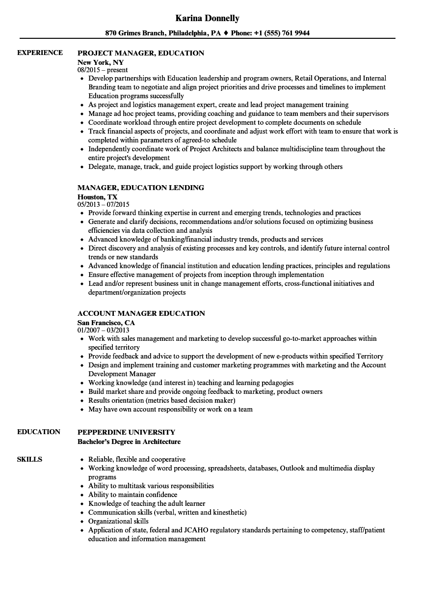 50 Resume Examples For Education Jobs Pics EX Resume