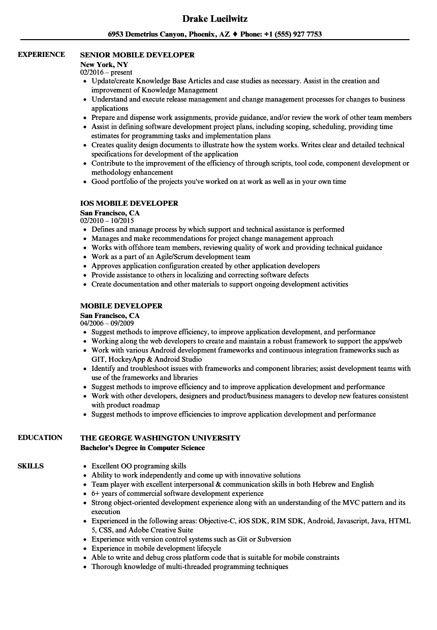 Senior Mobile Developer Resume Samples Qwikresume Senior Mobile Developer Resume Samples Qwikresume