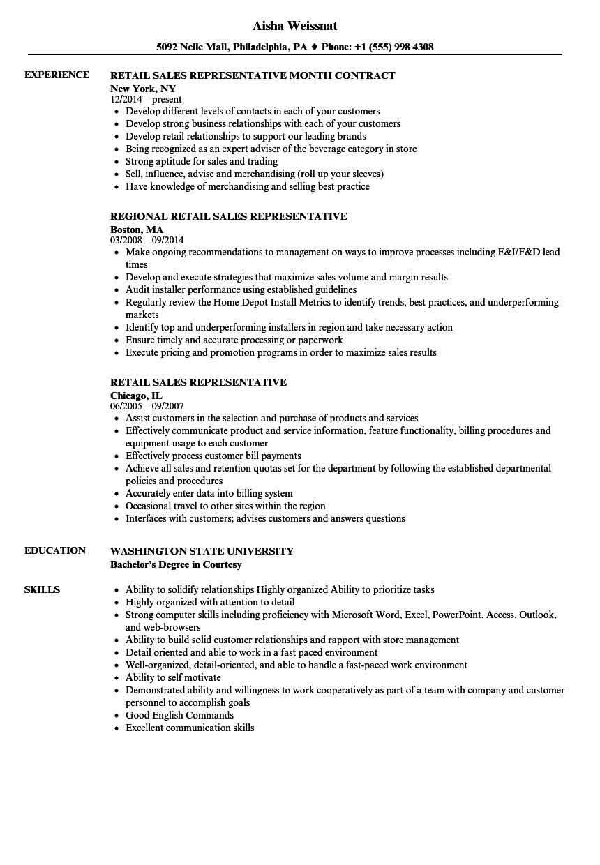 Home Depot Sales Associate Resume