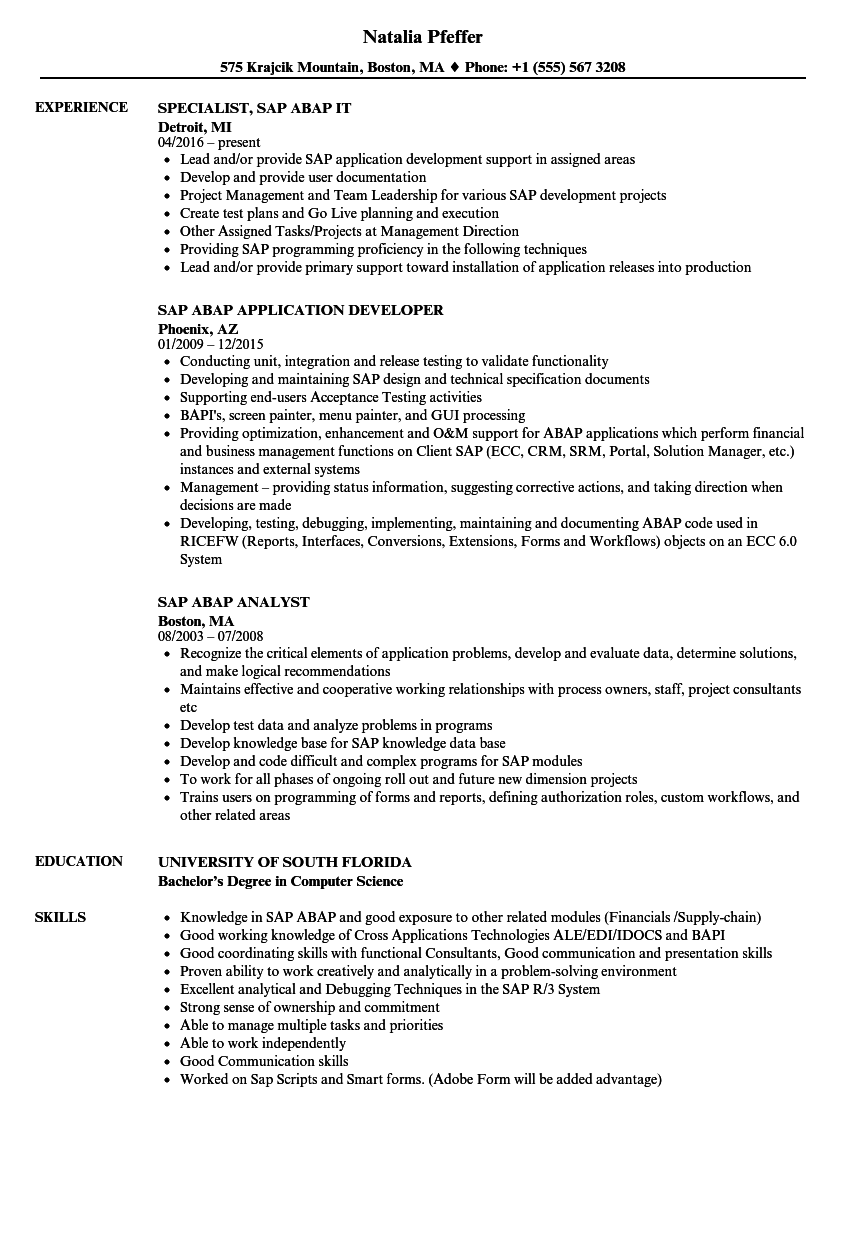 SAP SD Resume Sample SAP SD Resume Sample