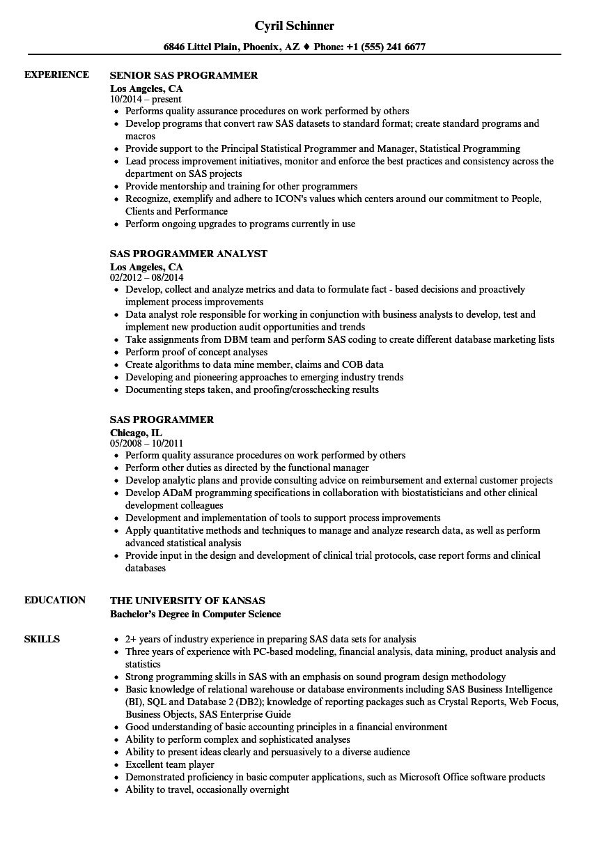 Sas Programmer Resume Sample Mohsensabry1 Sas Programmer Resume Sample Mohsensabry1