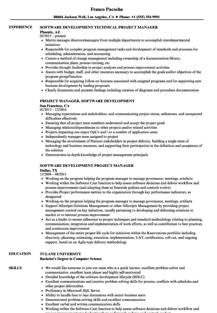 Software Project Manager Job Description Freeware Base