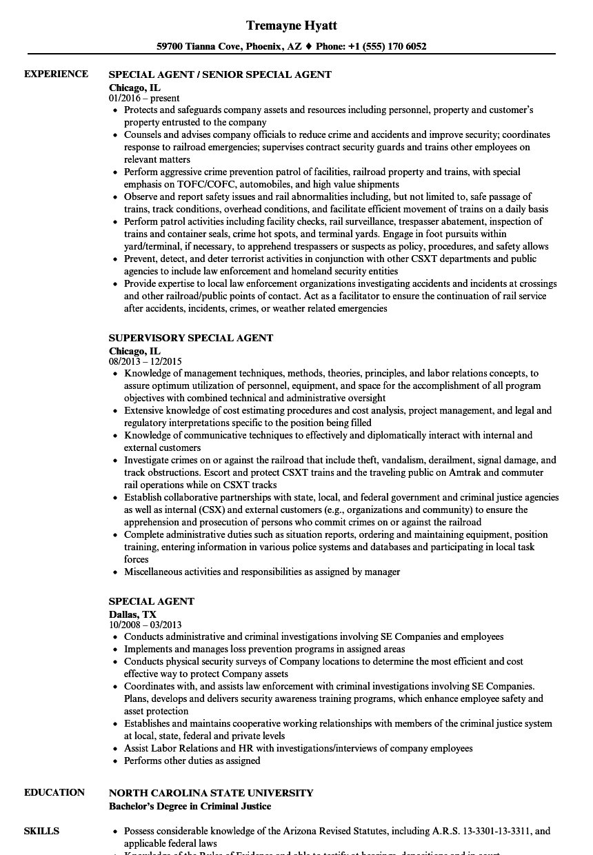 Federal Resume Template Fbi