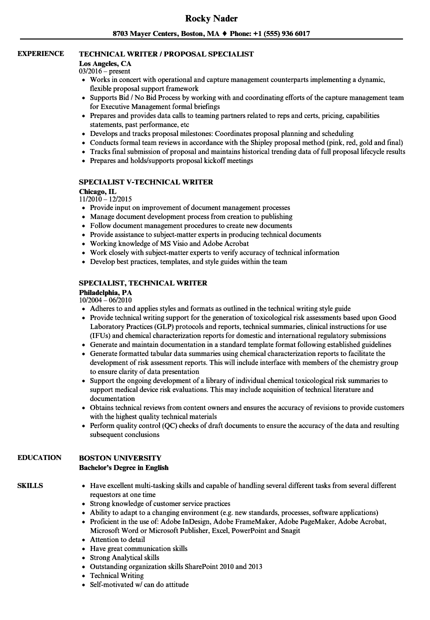  Technical Writer Job Description Sample HQ Printable Documents